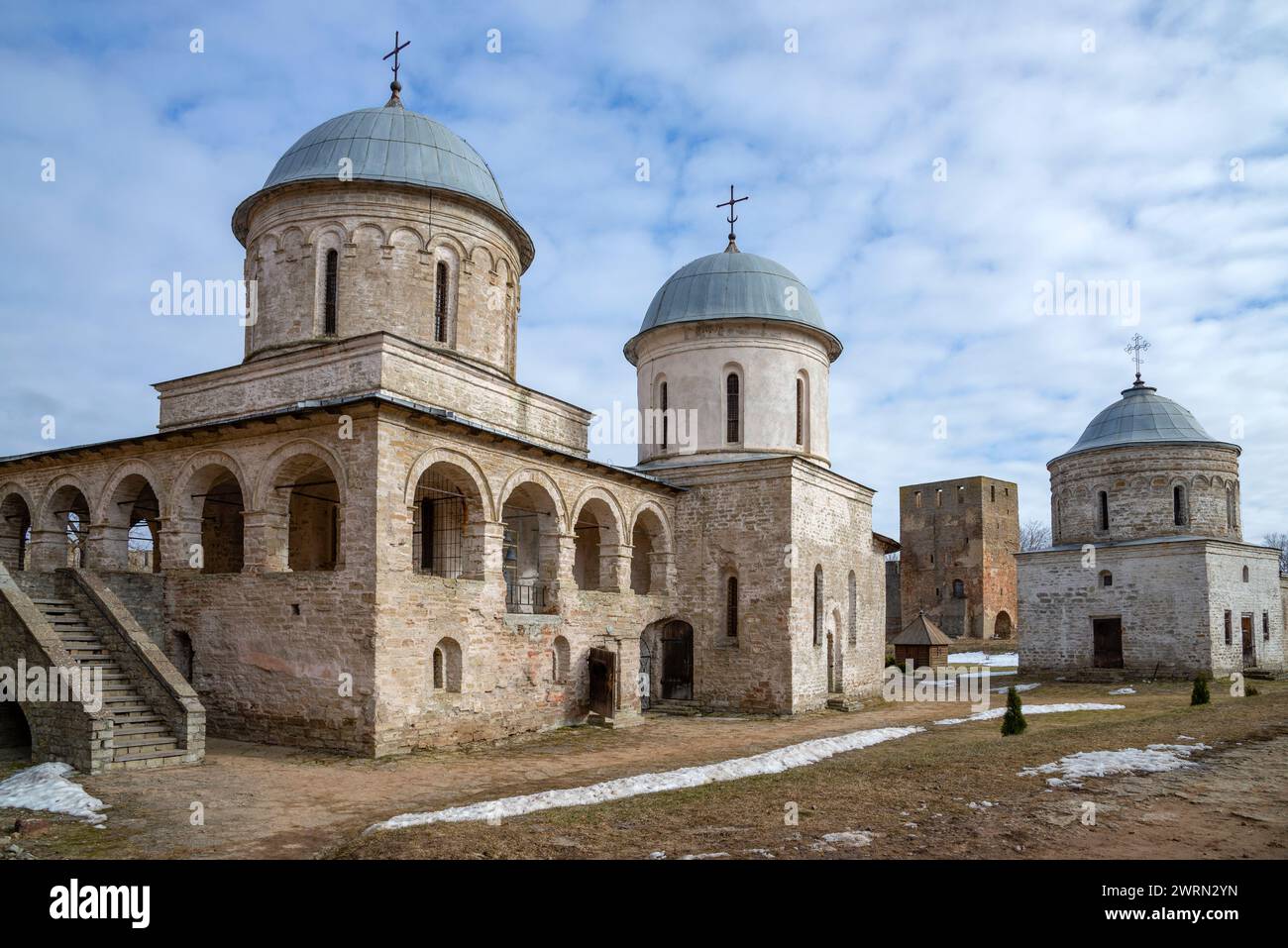 Ancient temples of the Ivangorod fortress. Leningrad region, Russia ...