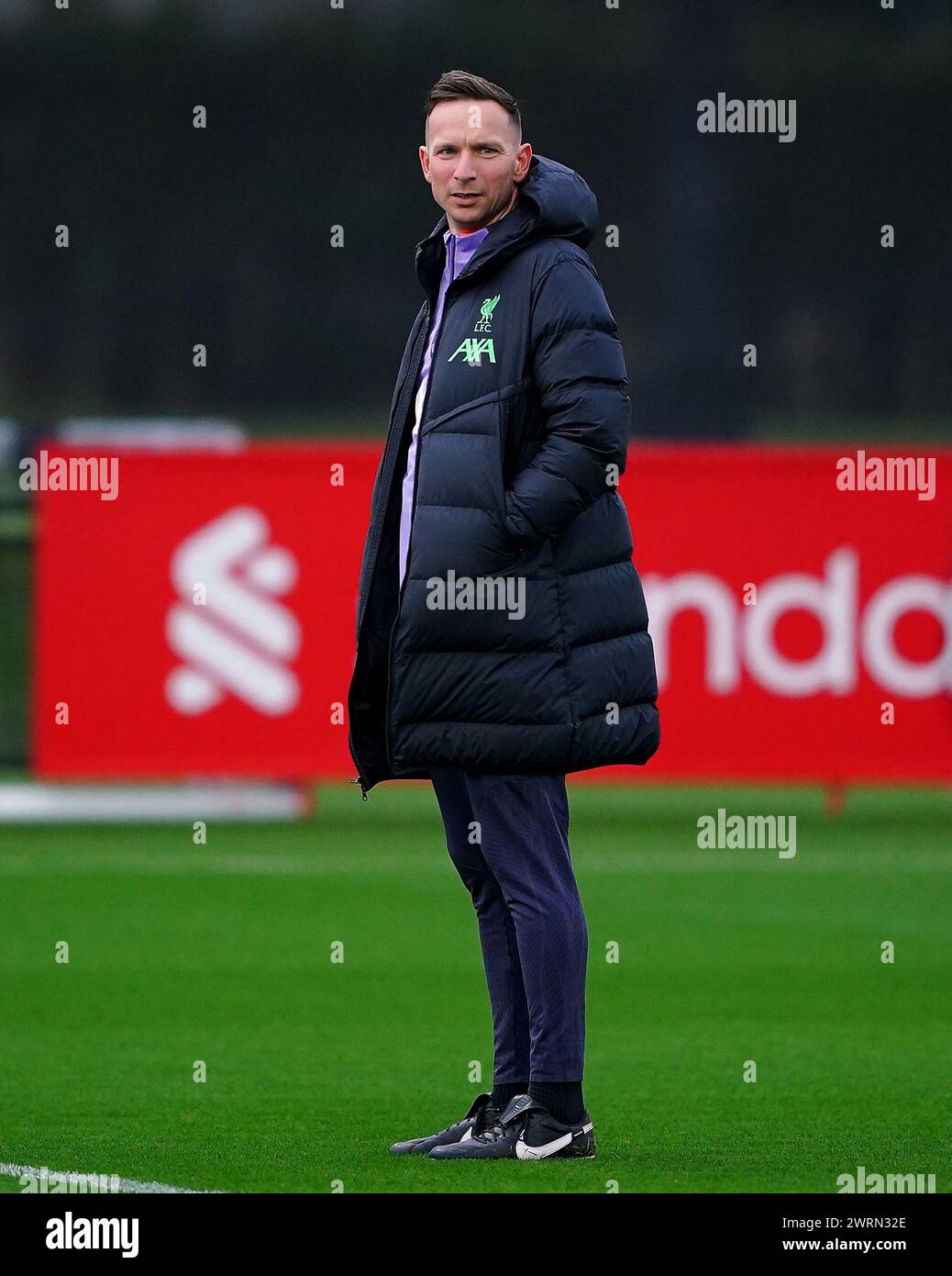 Liverpool assistant manager Pepijn Lijnders during a training session ...