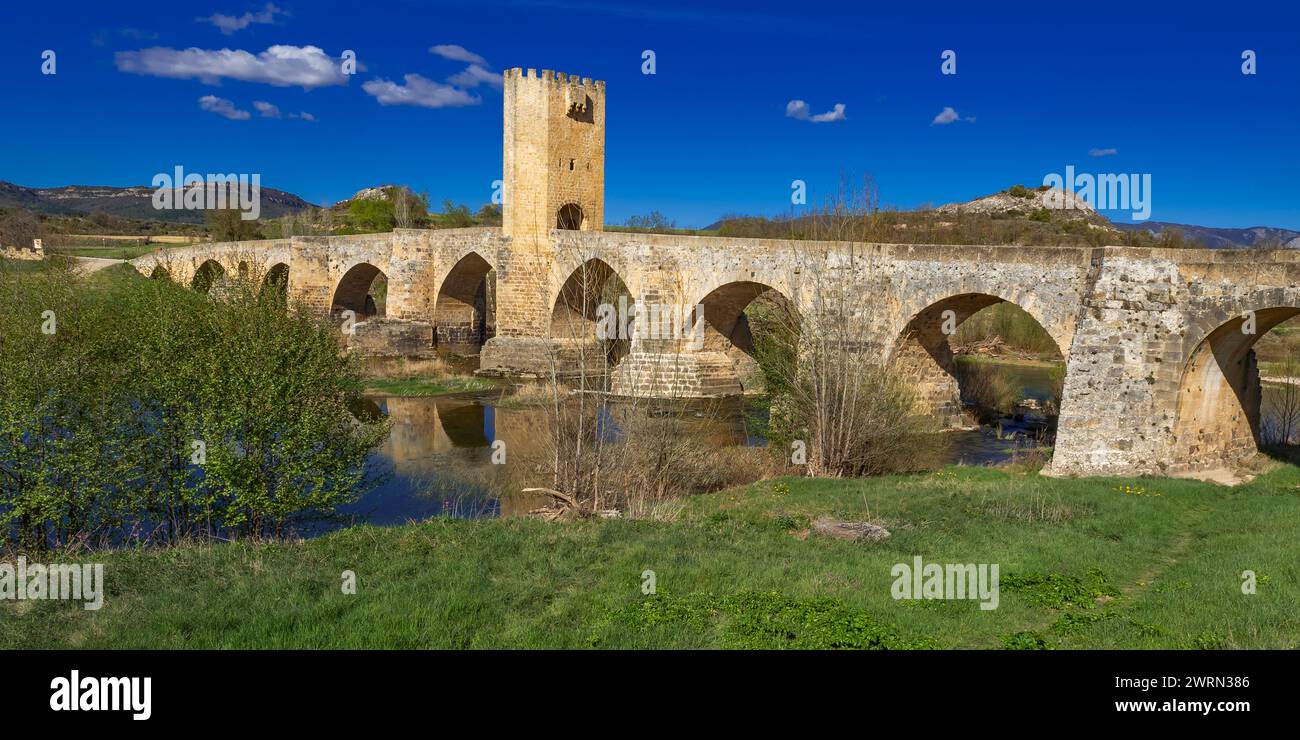 Frías Medieval Bridge, 13th Century Gothic Style, Ebro River, Frías ...