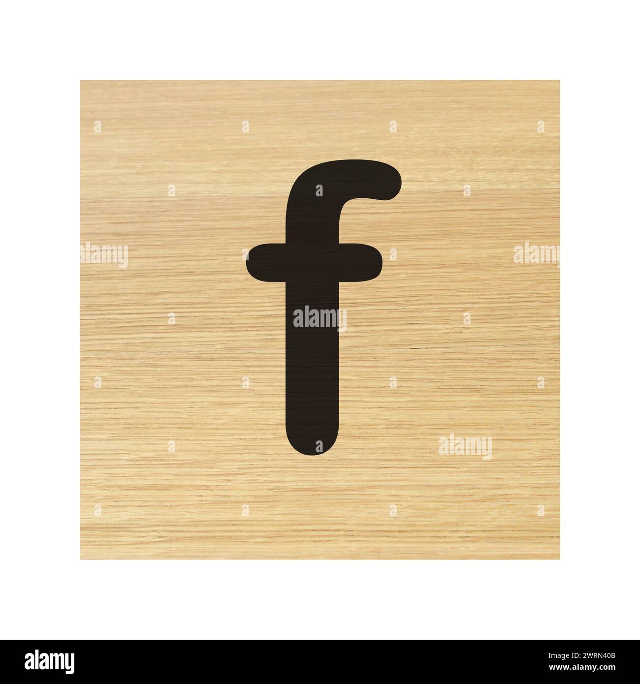 small f wood block on white with clipping path Stock Photo - Alamy
