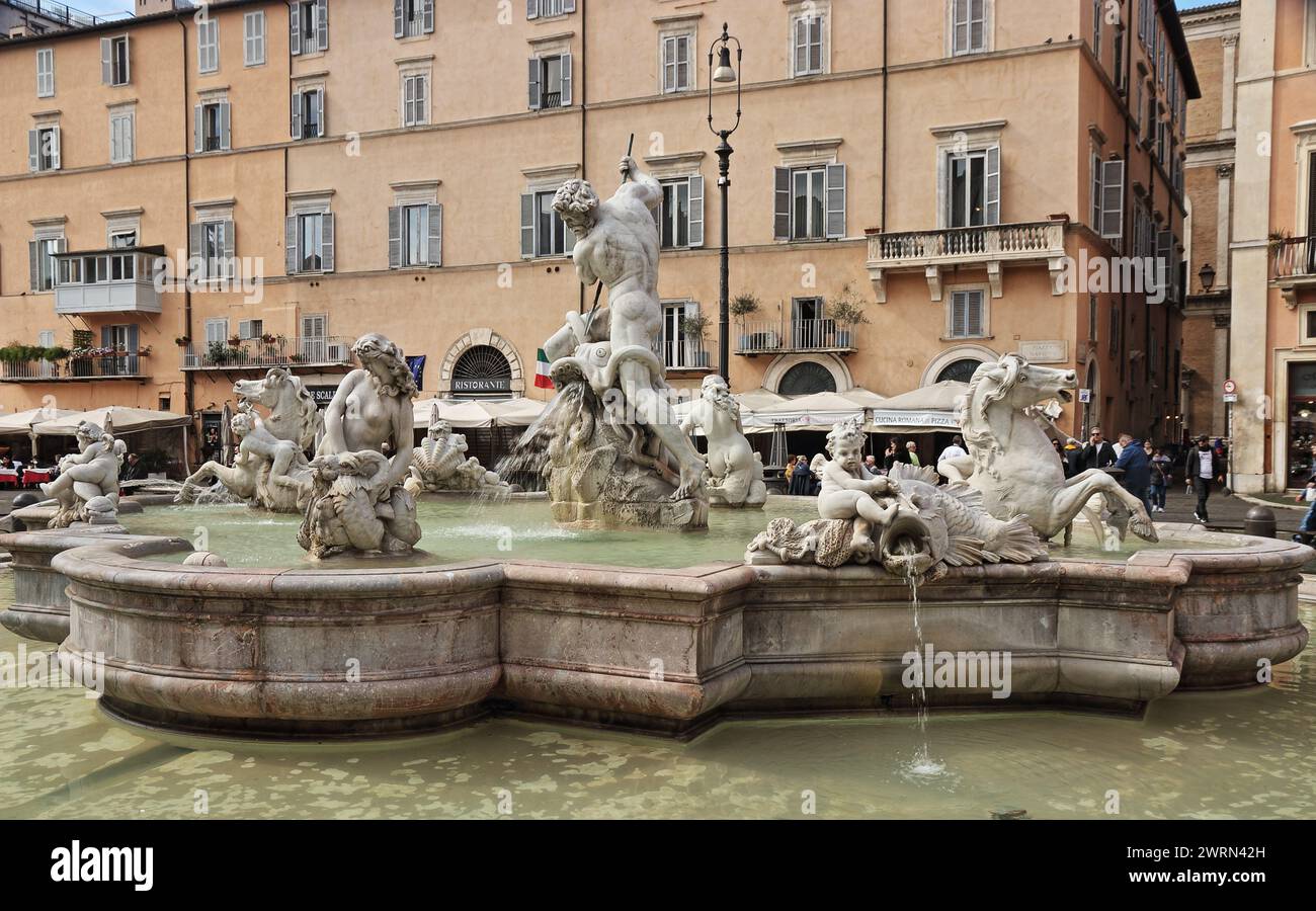 Piazza Navona, one of the most famous monumental squares in Rome Stock ...