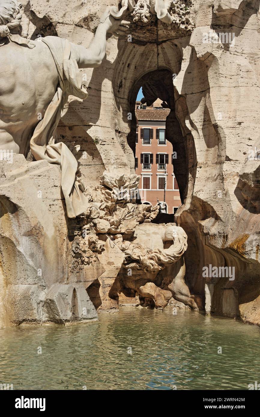 Piazza Navona, one of the most famous monumental squares in Rome Stock ...