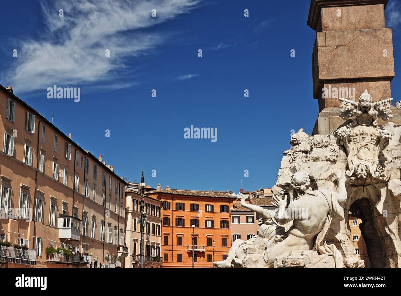 Piazza Navona, one of the most famous monumental squares in Rome Stock ...