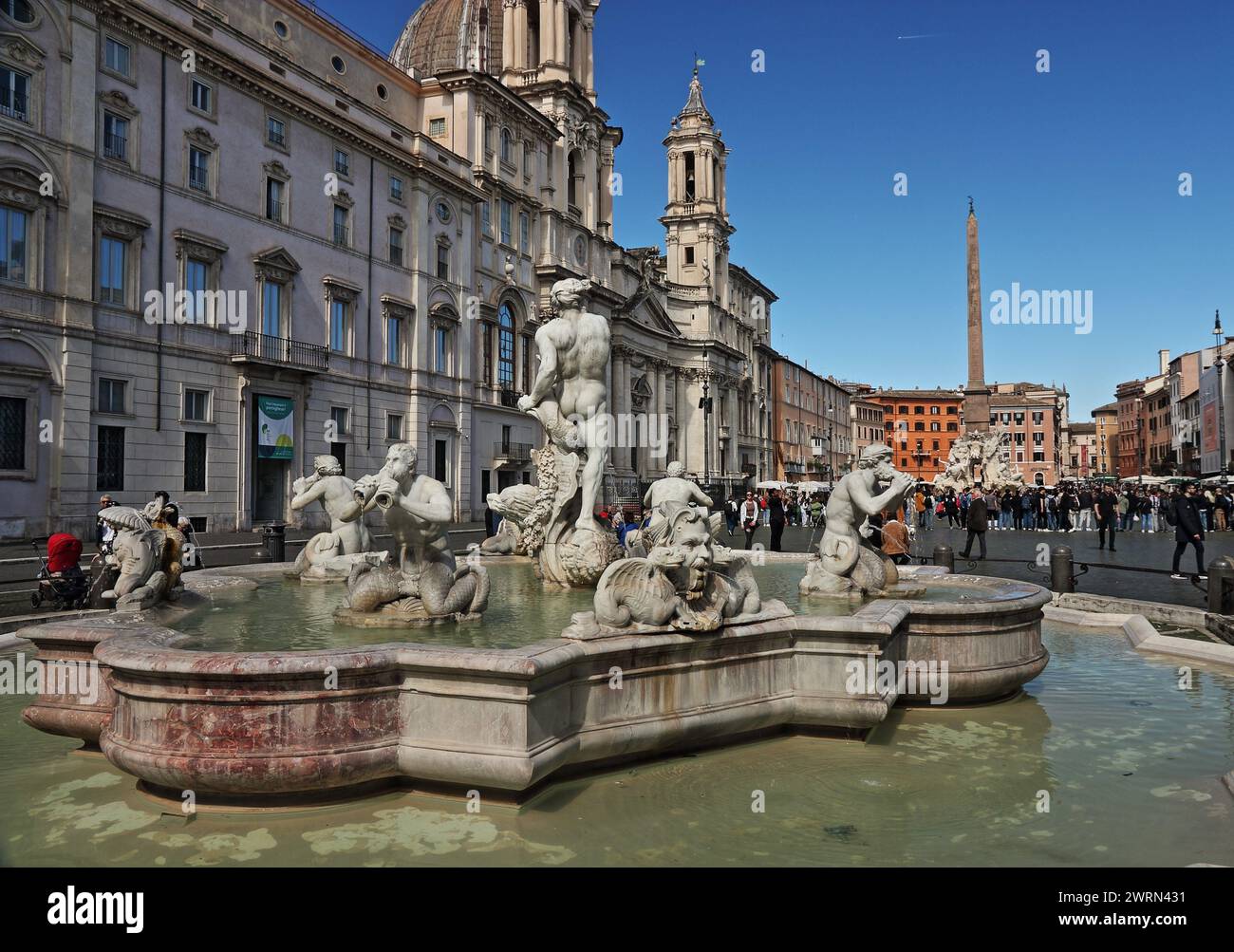 Piazza Navona, one of the most famous monumental squares in Rome Stock ...