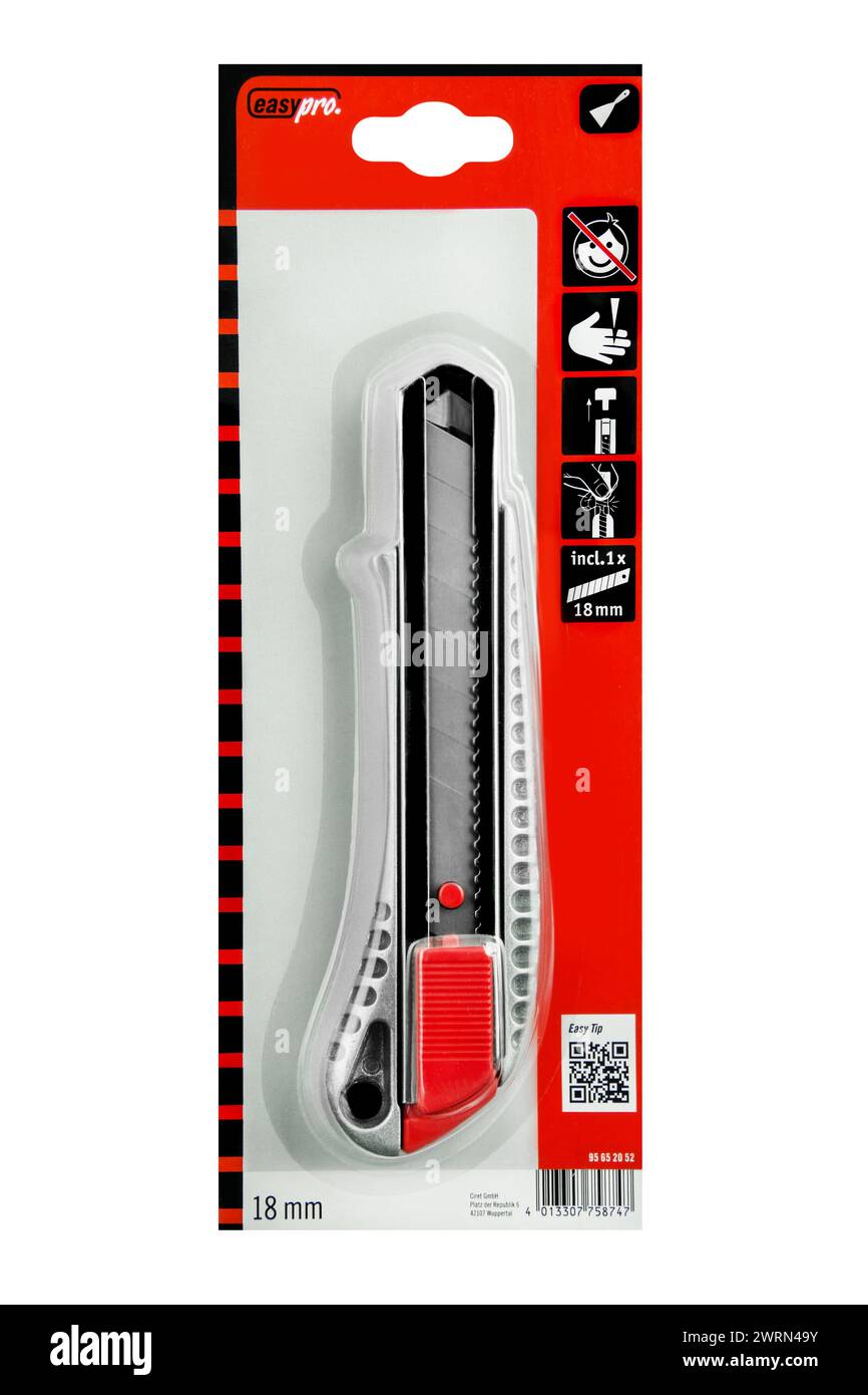 Teppichmesser von easy pro und Hintergrund weiss Stock Photo - Alamy