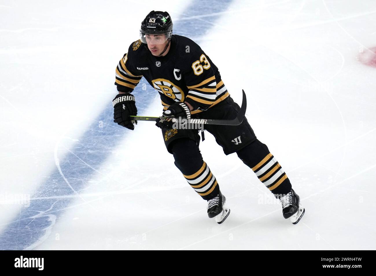 Boston Bruins left wing Brad Marchand (63) during an NHL hockey game ...
