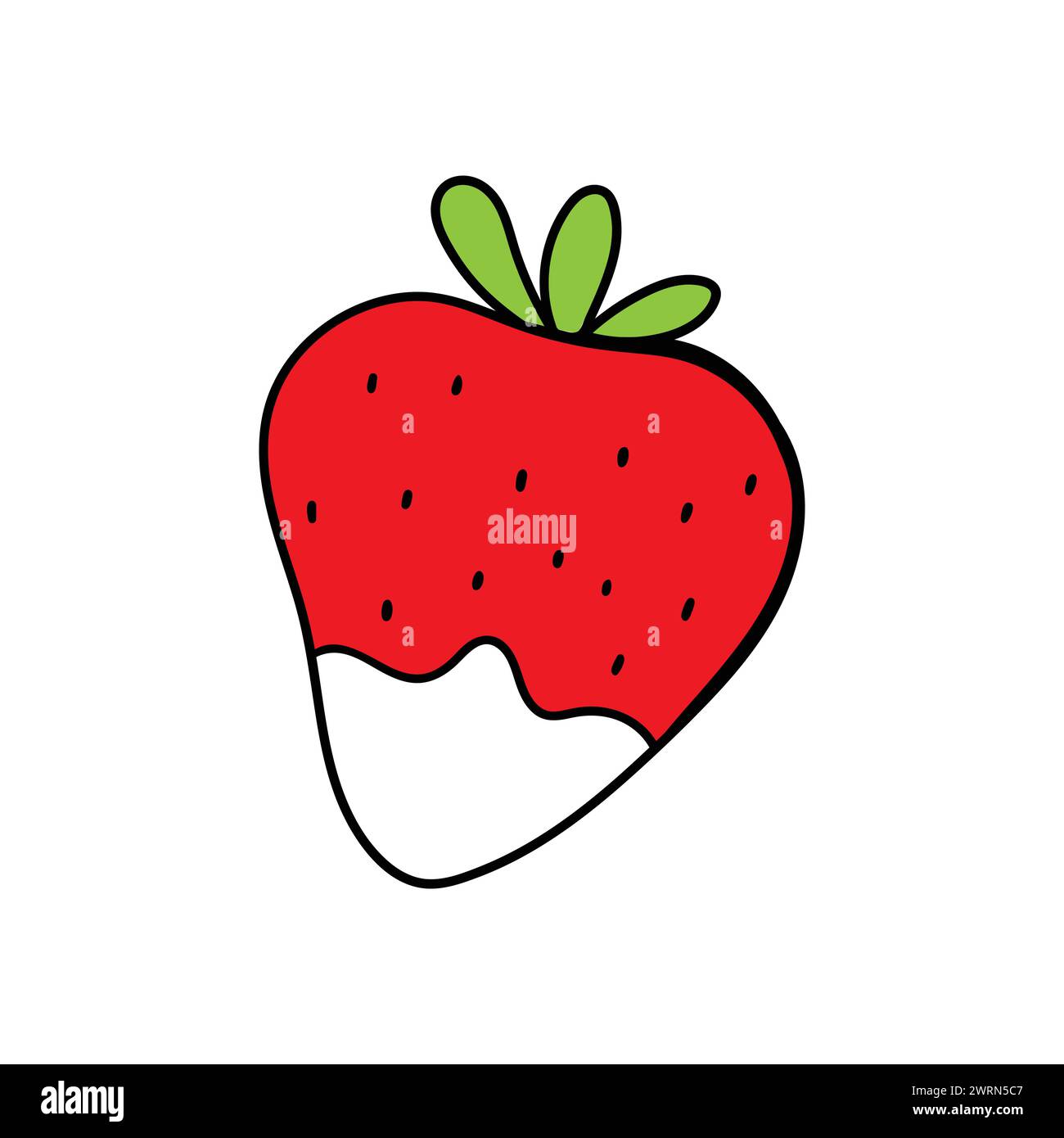 Happy Valentine's Day. Strawberries and cream illustration, Vector ...