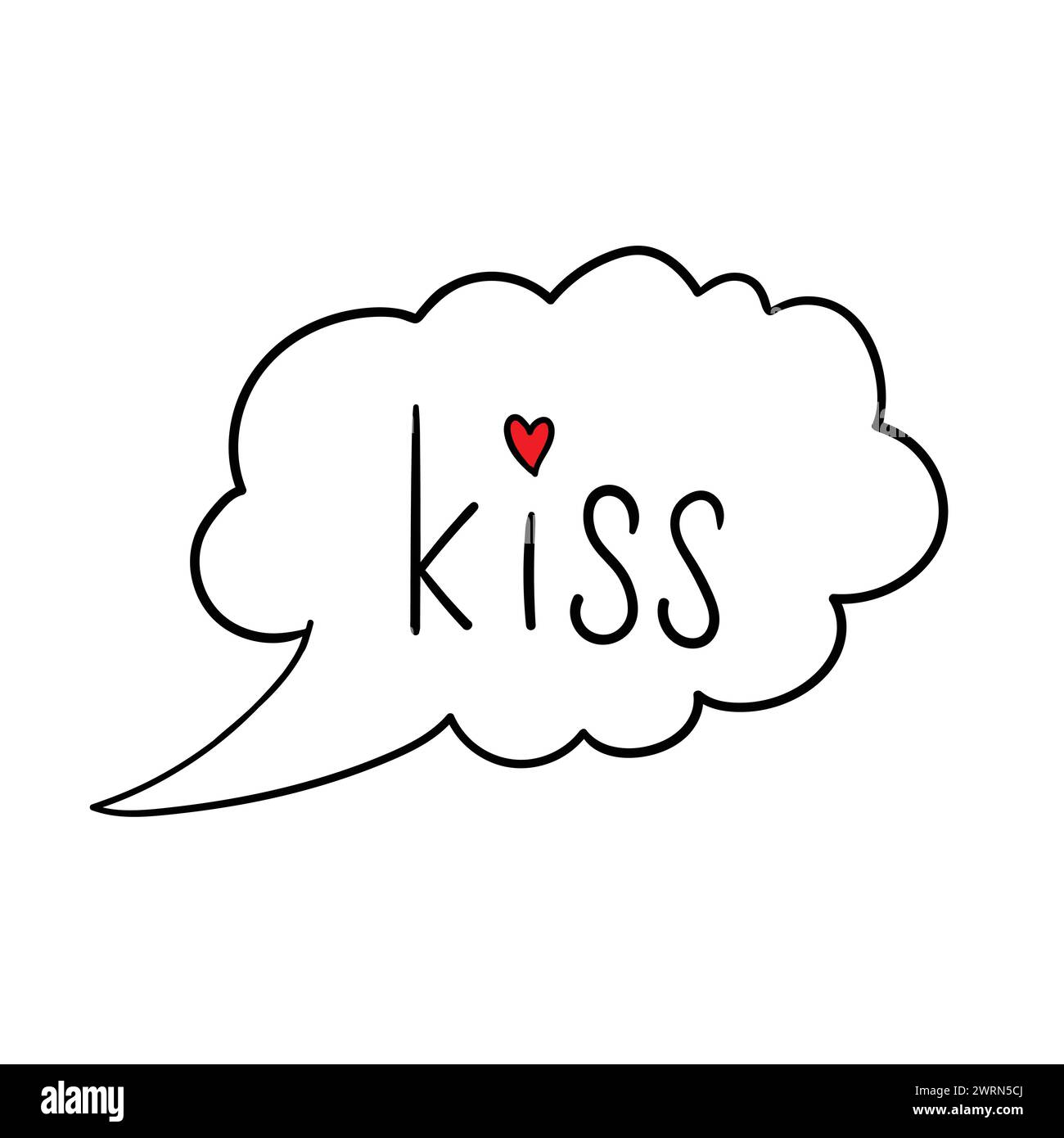 Happy Valentine's Day. Hand drawn illustration. Vector Clip Art. speech ...