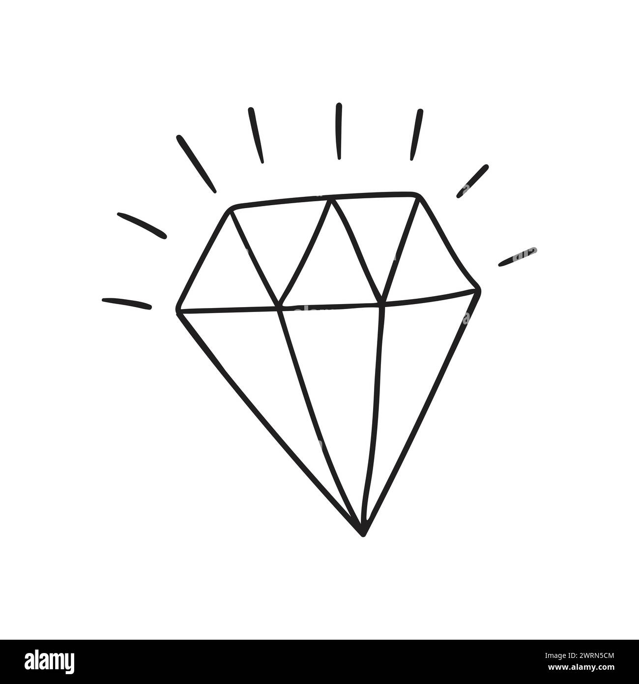 Hand drawn outline diamond. Doodle Vector Sketch Illustration Stock ...