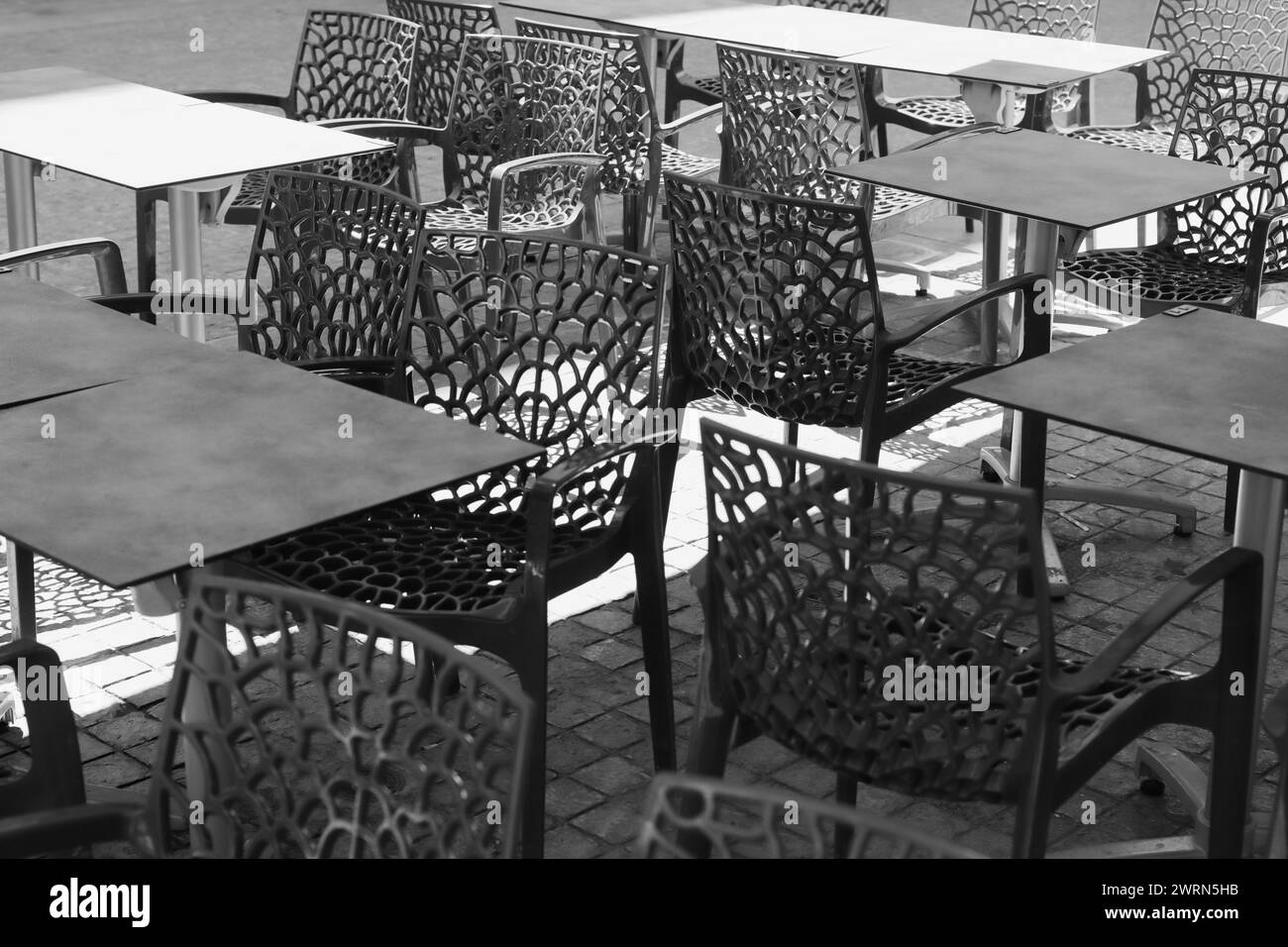 Tables And Chairs In Front Of Restaurant SW Stock Photo - Alamy