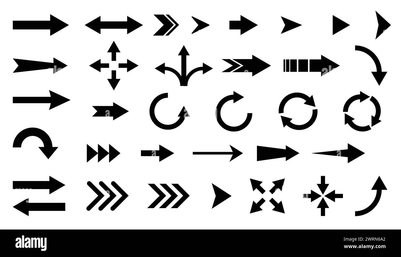 Arrow icon. Big set of vector flat arrows. Arrow vector collection. Arrow. Cursor Stock Vector ...