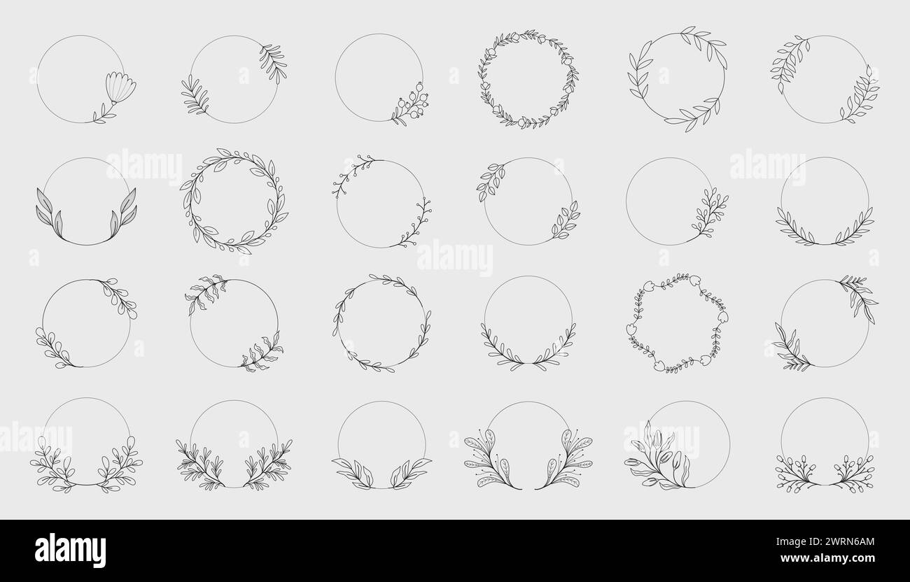 Foliage line art design for wedding, card, invitation, greeting, logo ...