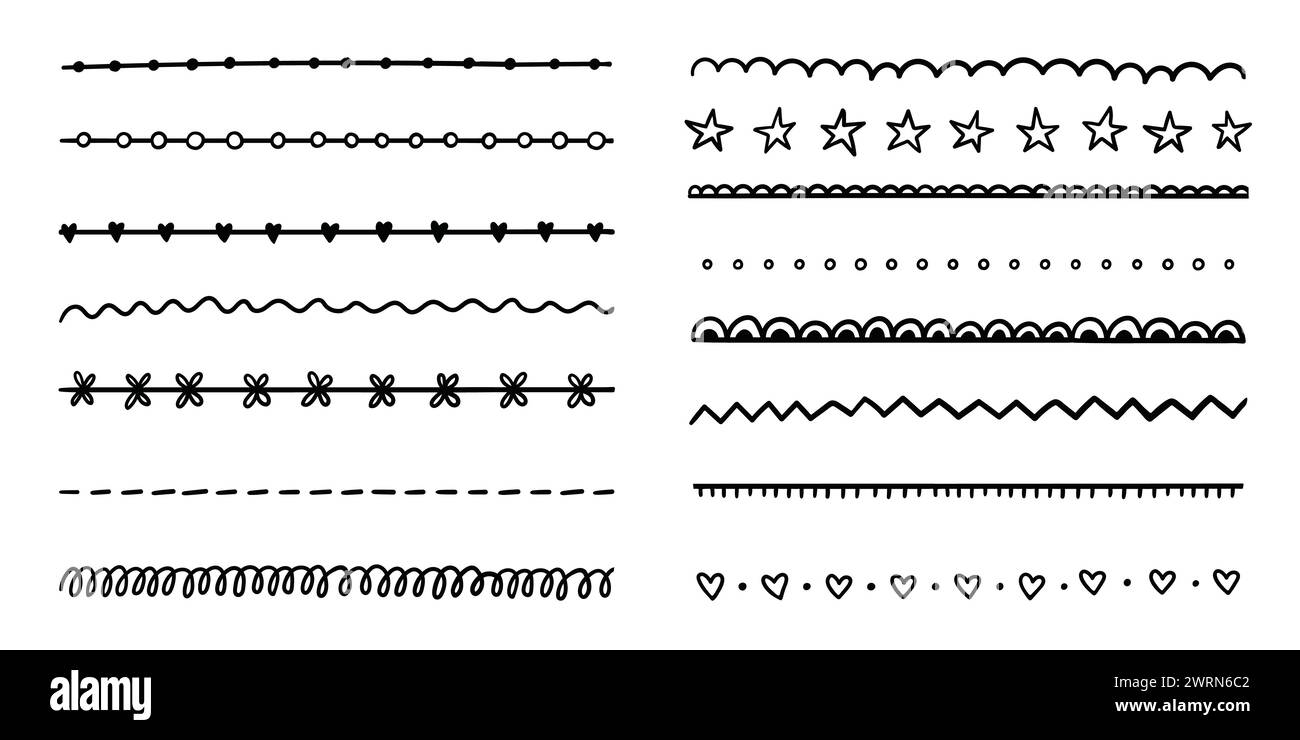 Hand drawn text dividers Black and White Stock Photos & Images - Alamy