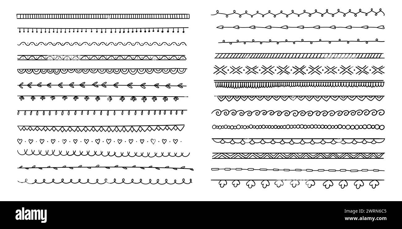 Set of artistic pen brushes. Hand drawn grunge strokes. Vector ...