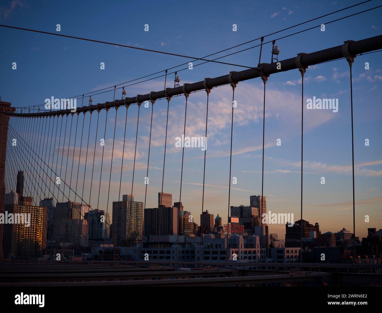 Dumbo Brooklyn skyline view from Brooklyn Bridge Stock Photo - Alamy