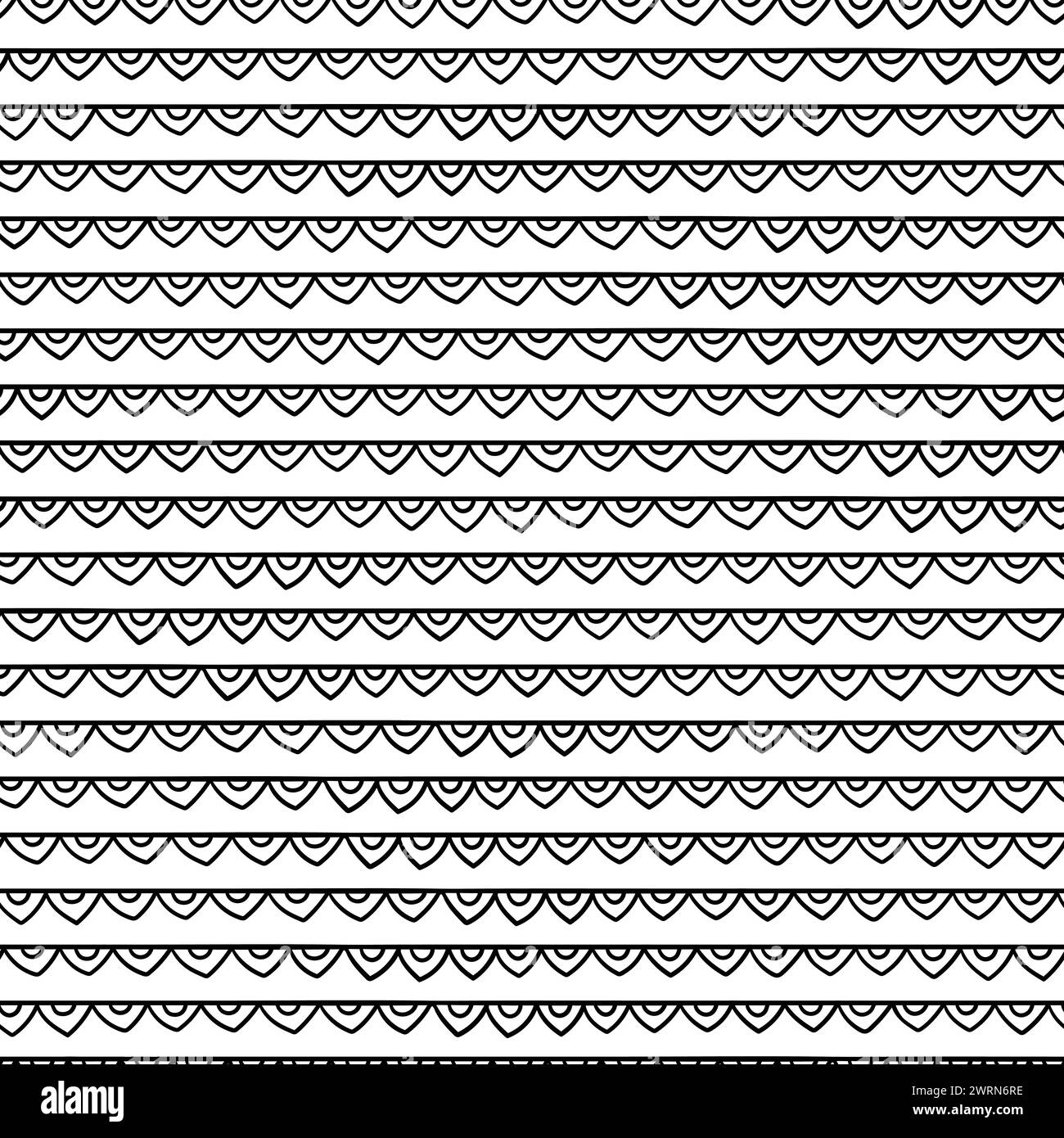 Stylish monochrome doodles. Doodle seamless pattern. Hand drawn black ...