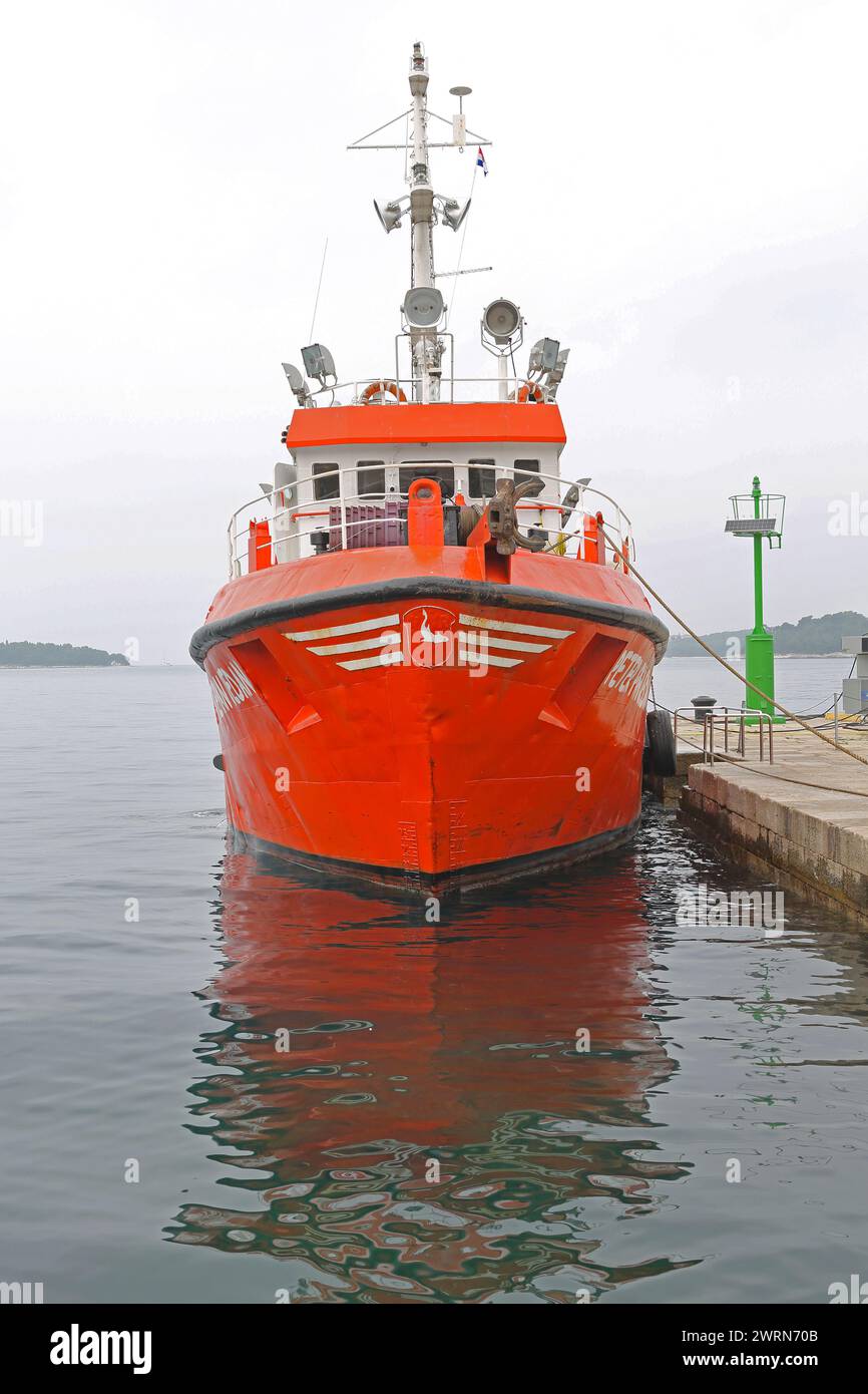 Rovinj, Croatia - October 16, 2014: Red Fishing Vessel Peter Pan One ...