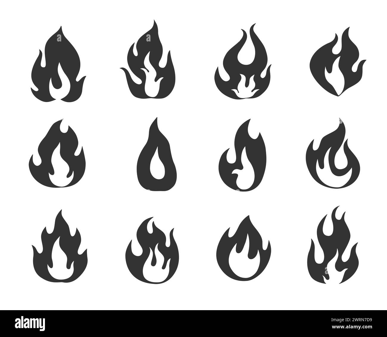 Fire flames, fire set Logo design inspiration Stock Vector Image & Art ...