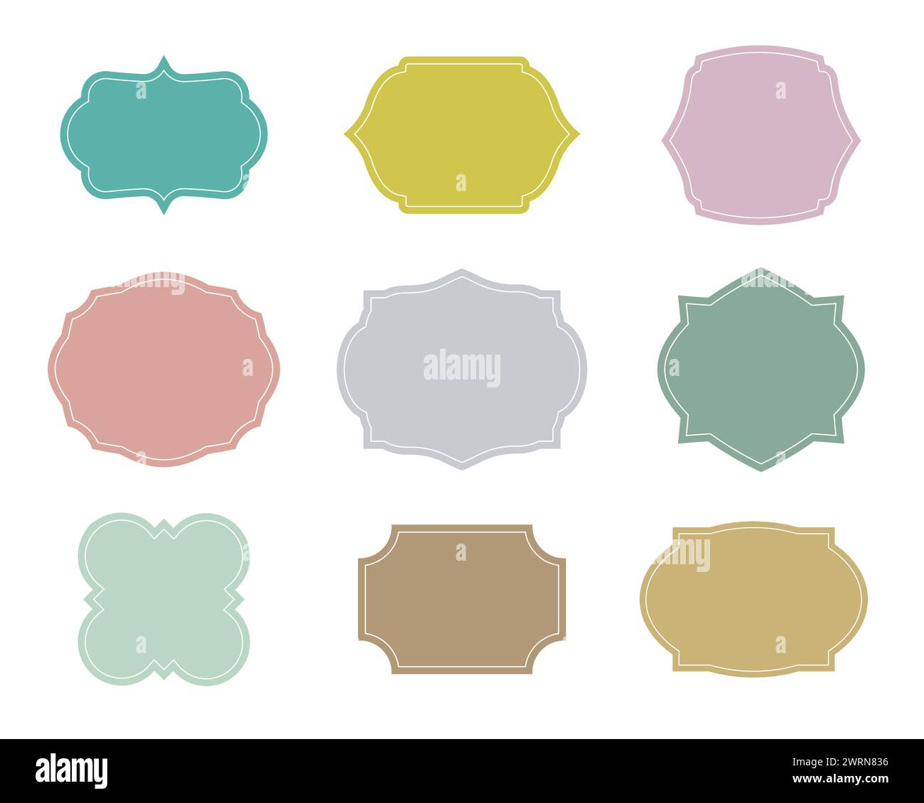 Retro vintage frames collection vector illustration Stock Vector Image ...