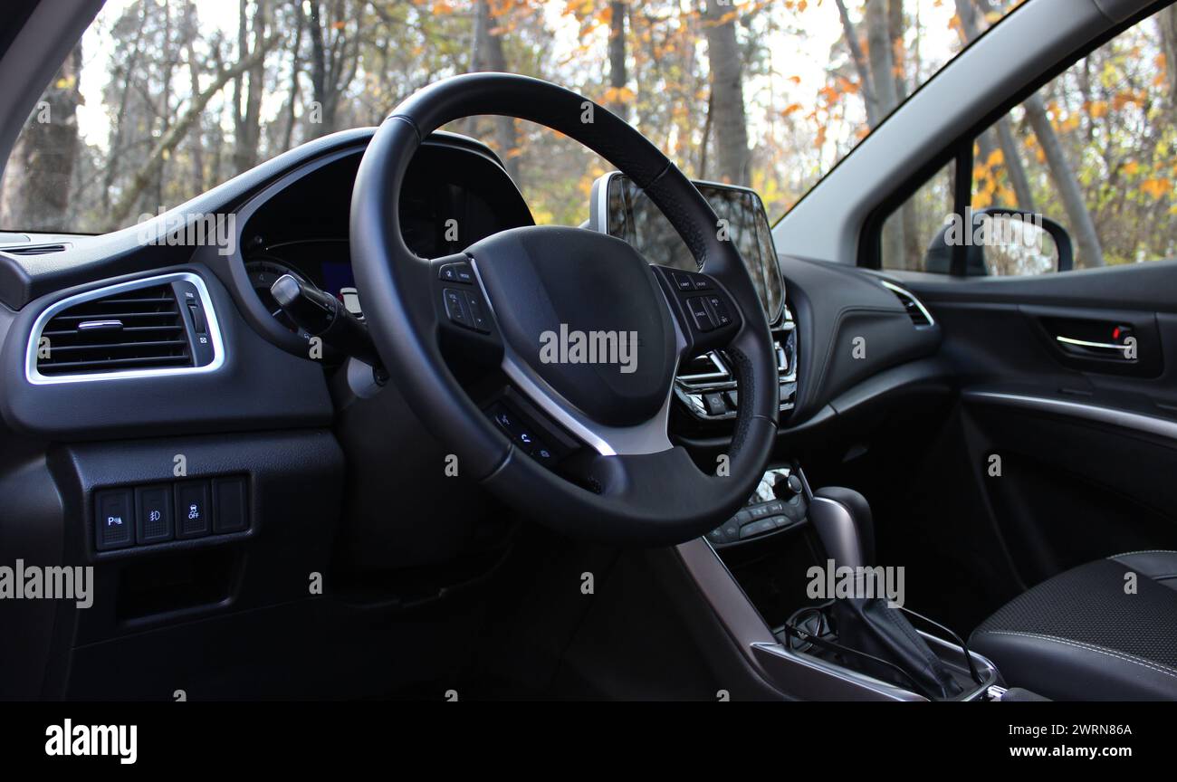 Front Part Of Cabin Of A Car At Outdoor Parking Stock Photo - Alamy