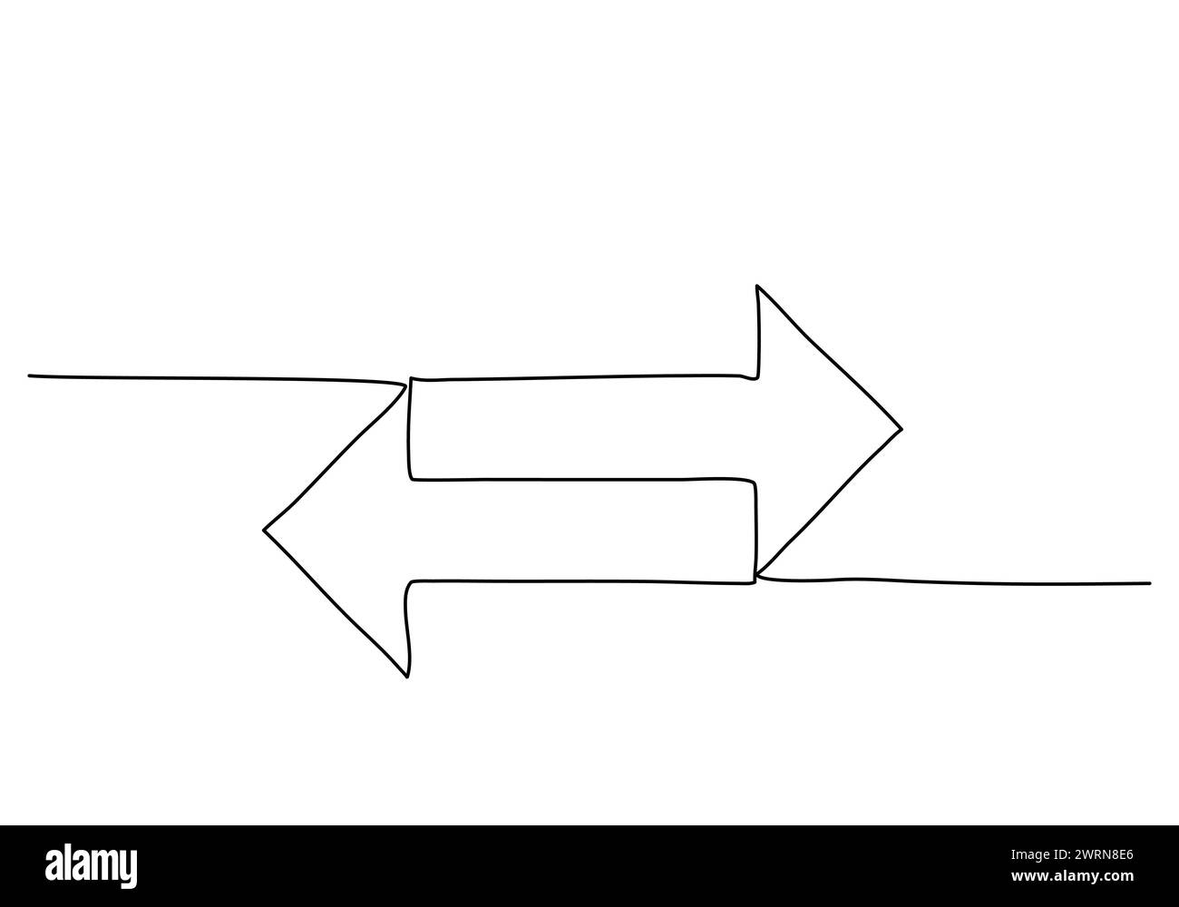 Left and right arrow, one line drawing animation with alpha channel ...