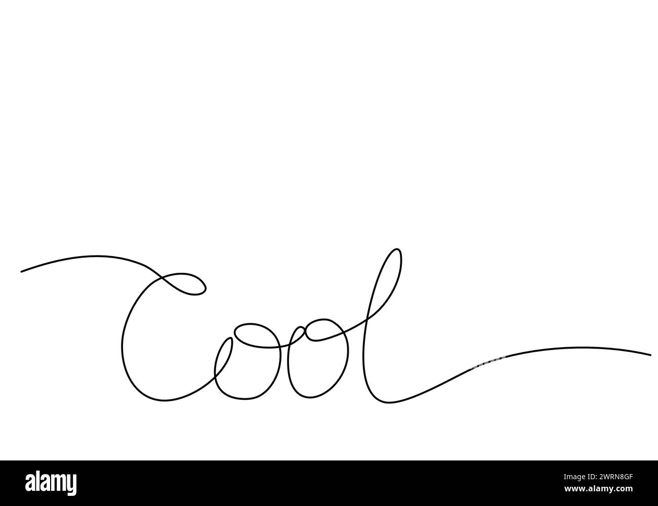 Word COOL, one line drawing animation. Video clip with alpha channel ...