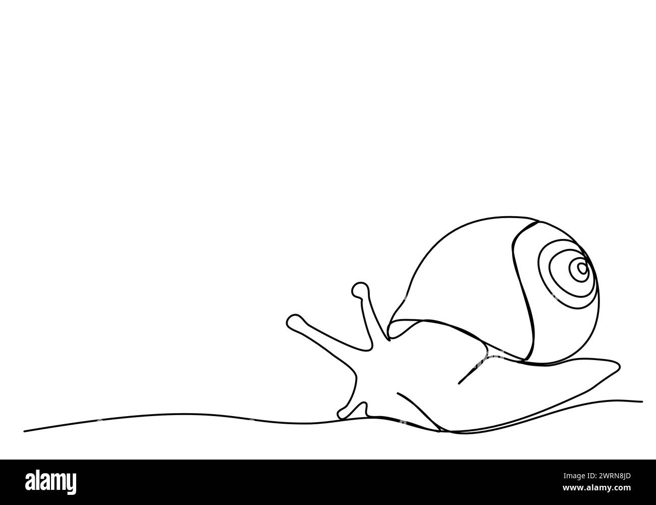 Snail, one line drawing animation with alpha channel Stock Vector Image ...