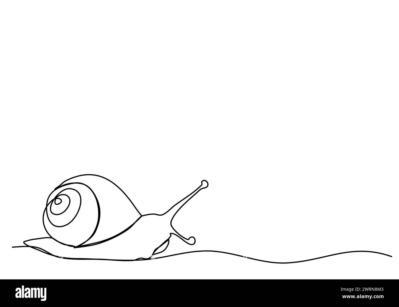 Snail, one line drawing animation with alpha channel Stock Vector Image ...