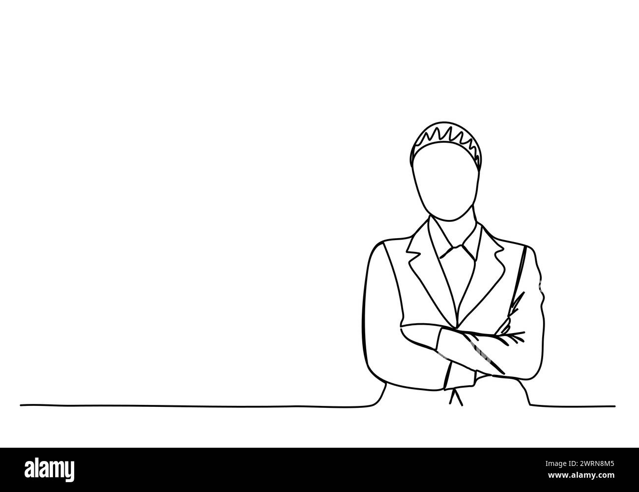 Man in business suit, one line drawing animation with alpha channel ...