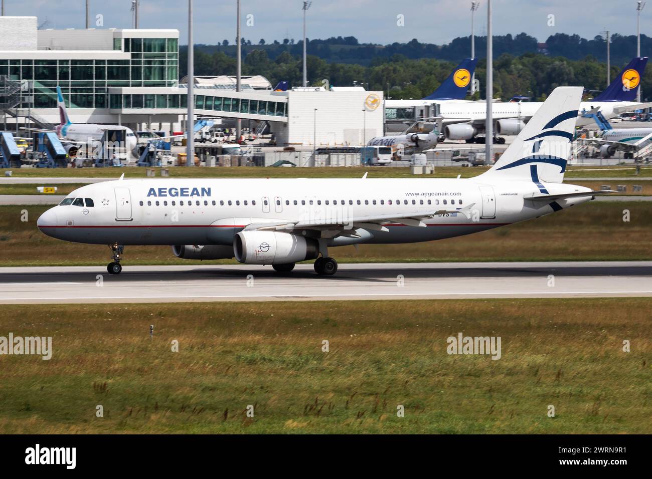 Munich / Germany - July 11, 2017: Aegean Airlines Airbus A320 SX-DVS ...