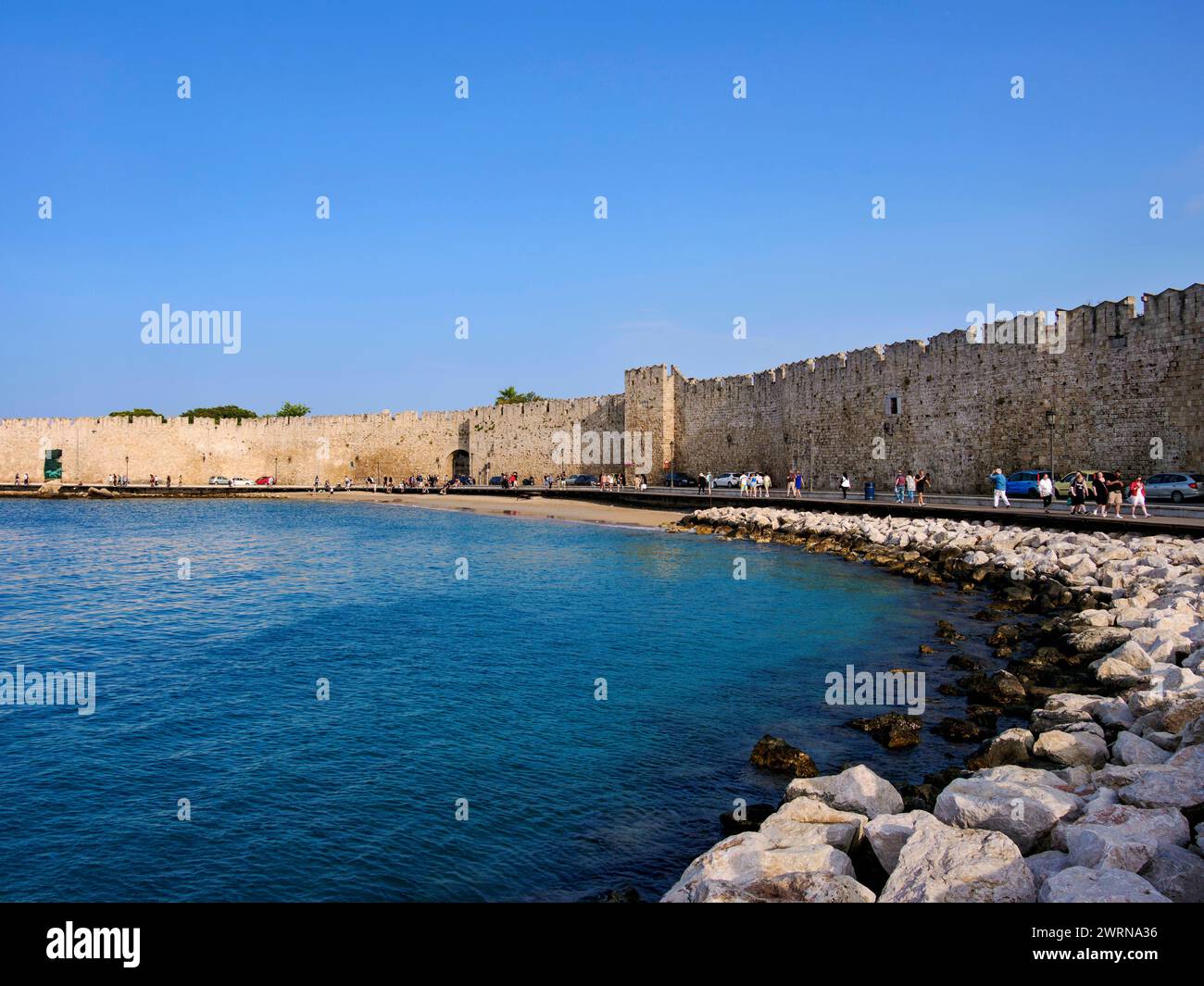 Kolona Harbour, Medieval Old Town, Rhodes City, Rhodes Island ...