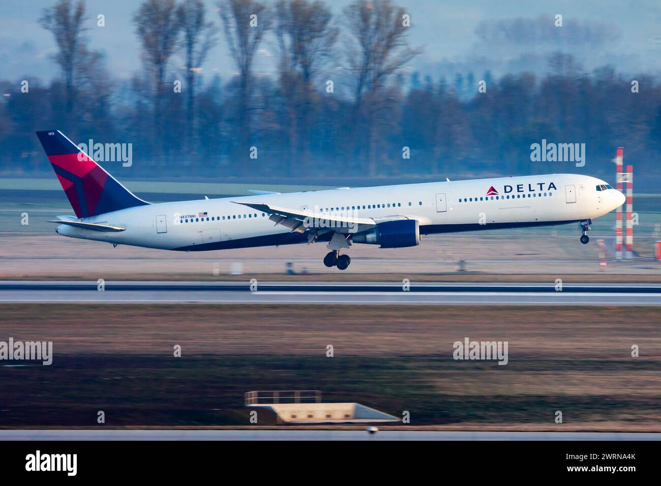 Munich, Germany - March 30, 2014: Delta Airlines passenger plane at ...