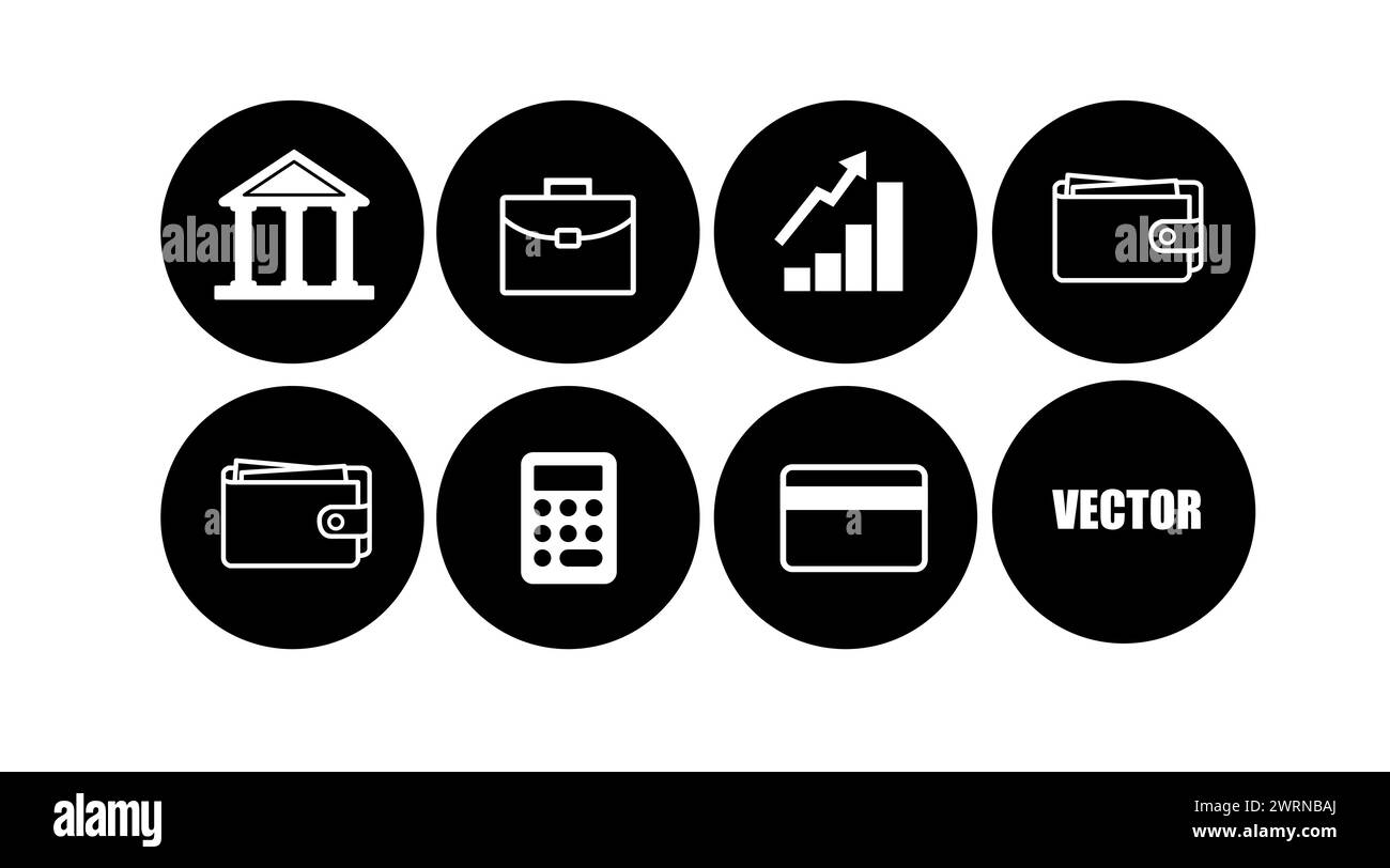 Money icon and finance icon set. Vector isolated editable illustration ...