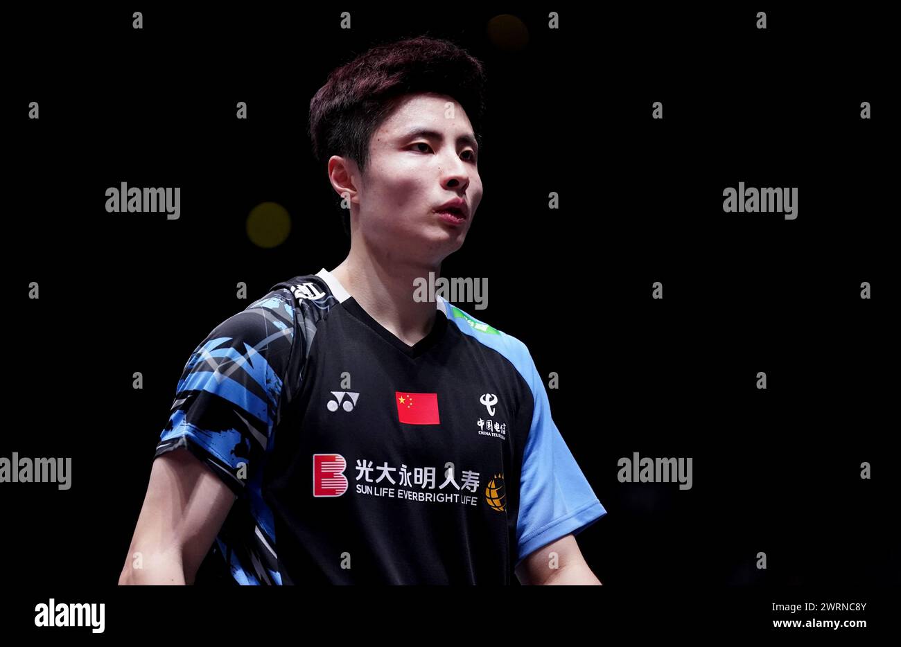 China's Shi Yuqi during his Men's Singles match against Denmark's ...