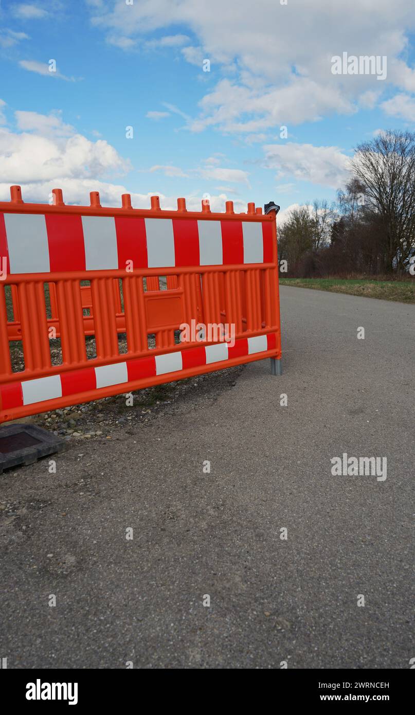 German barrier on the side of the road outside a city Stock Photo - Alamy