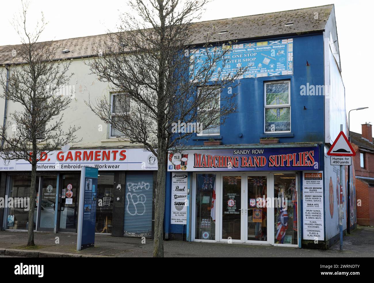 Marching Band Supplies at Sandy Row in South Belfast Stock Photo - Alamy