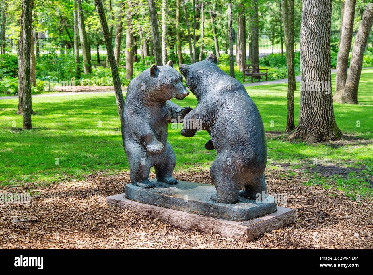 Leo Mol bear sculpture in the Leo Mol Sculpture Garden in Assiniboine ...
