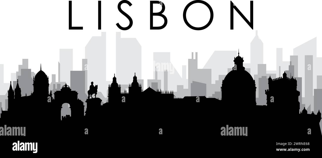 Cityscape skyline panorama of LISBON, PORTUGAL Stock Vector Image & Art ...