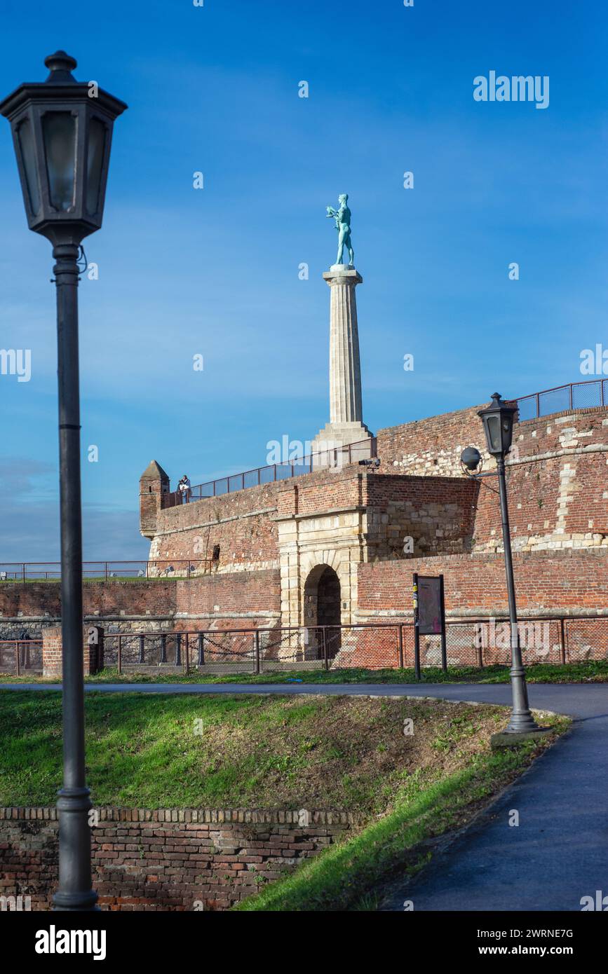 12. 12.2023 Belgrade, Serbia, Victor monument, symbol of Belgrade ...