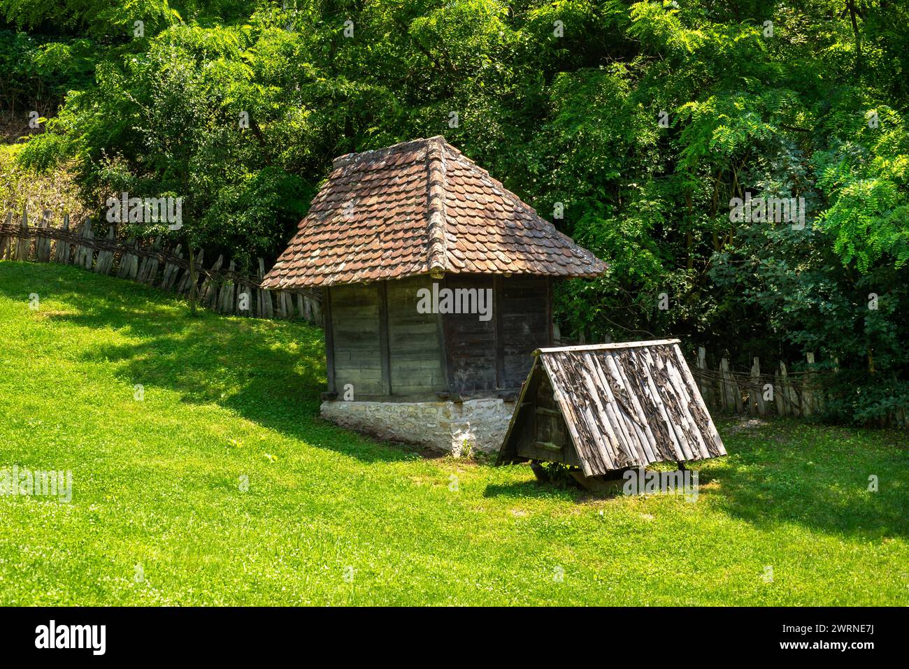 July 10, 2023 Struganik, Serbia, Museum of the birth house of Zivojin ...