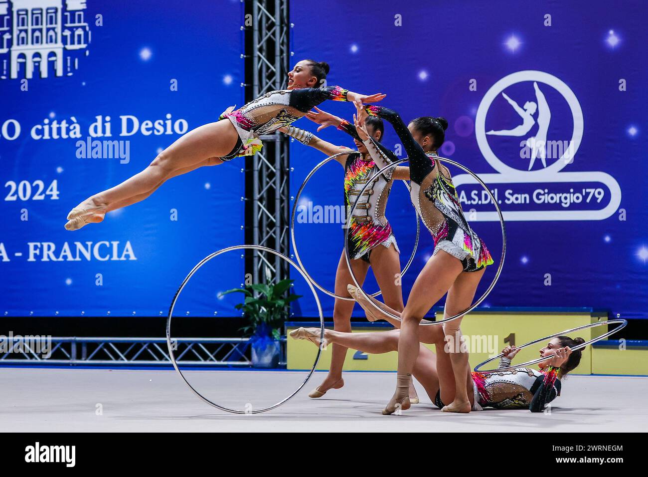 Italy senior group seen in action during Rhythmic Gymnastics FGI Italy ...