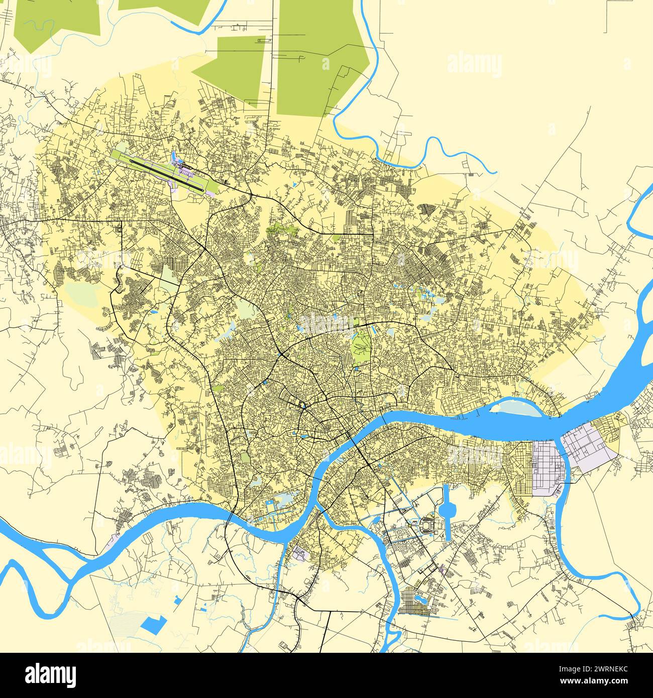 Map of Palembang City, South Sumatra, Indonesia Stock Vector Image ...