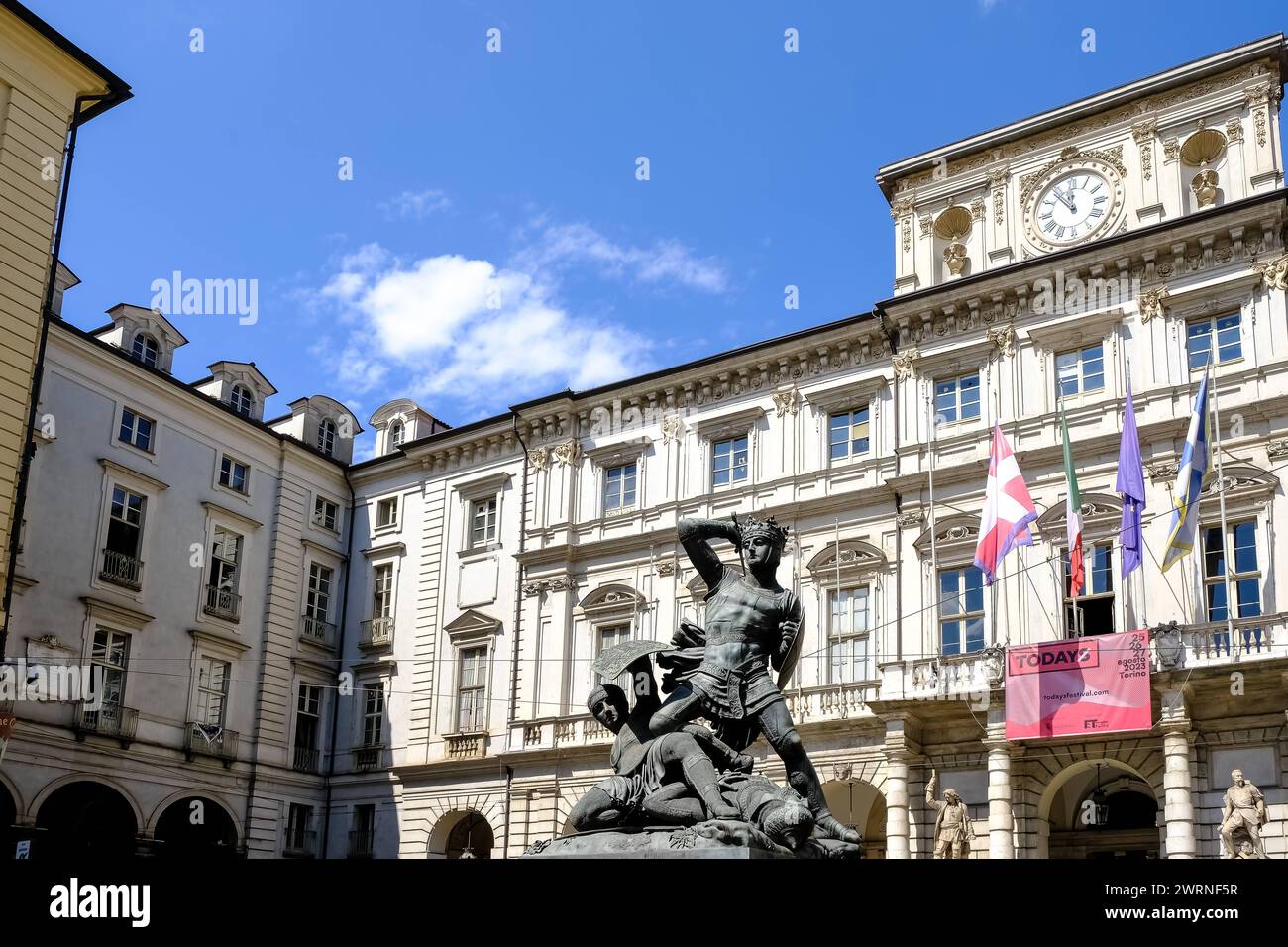 View of Piazza Palazzo di Citta, a central square built on the site of ...