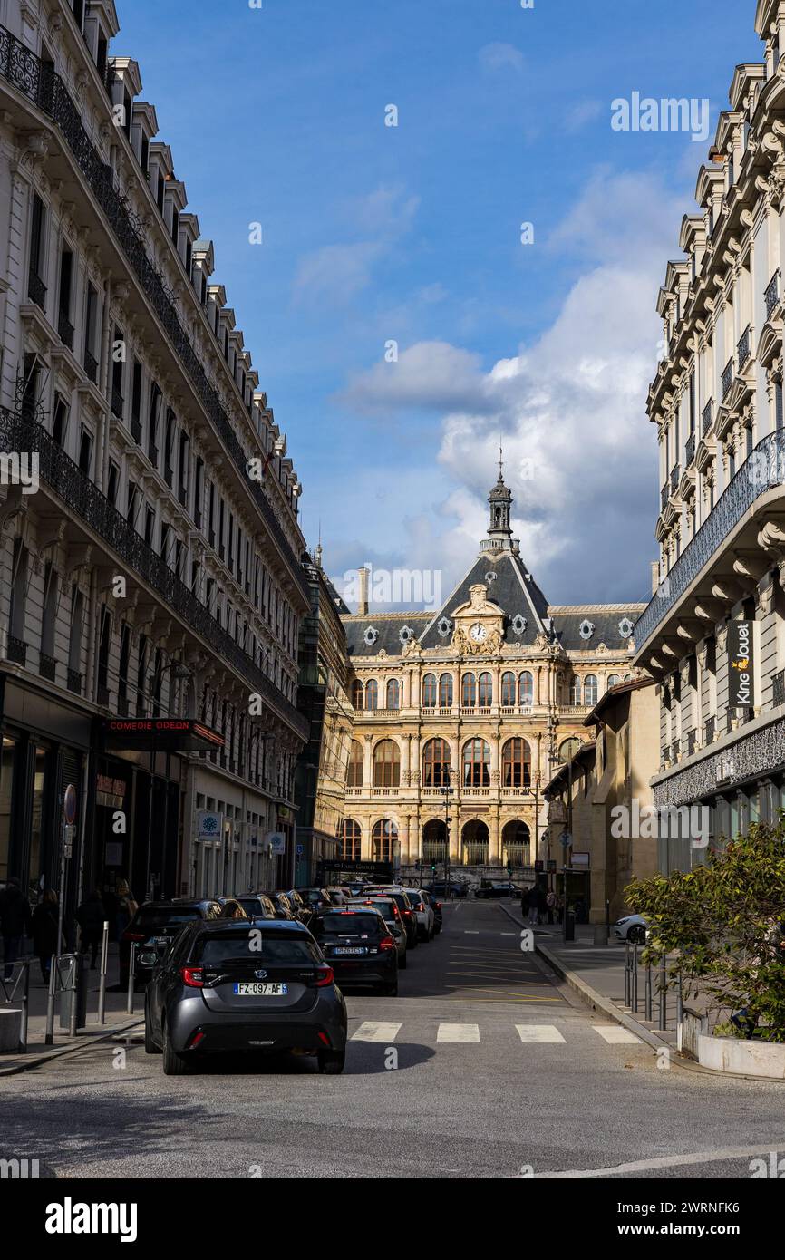 Palais de la Bourse de Lyon depuis la Rue Grolée Stock Photo - Alamy