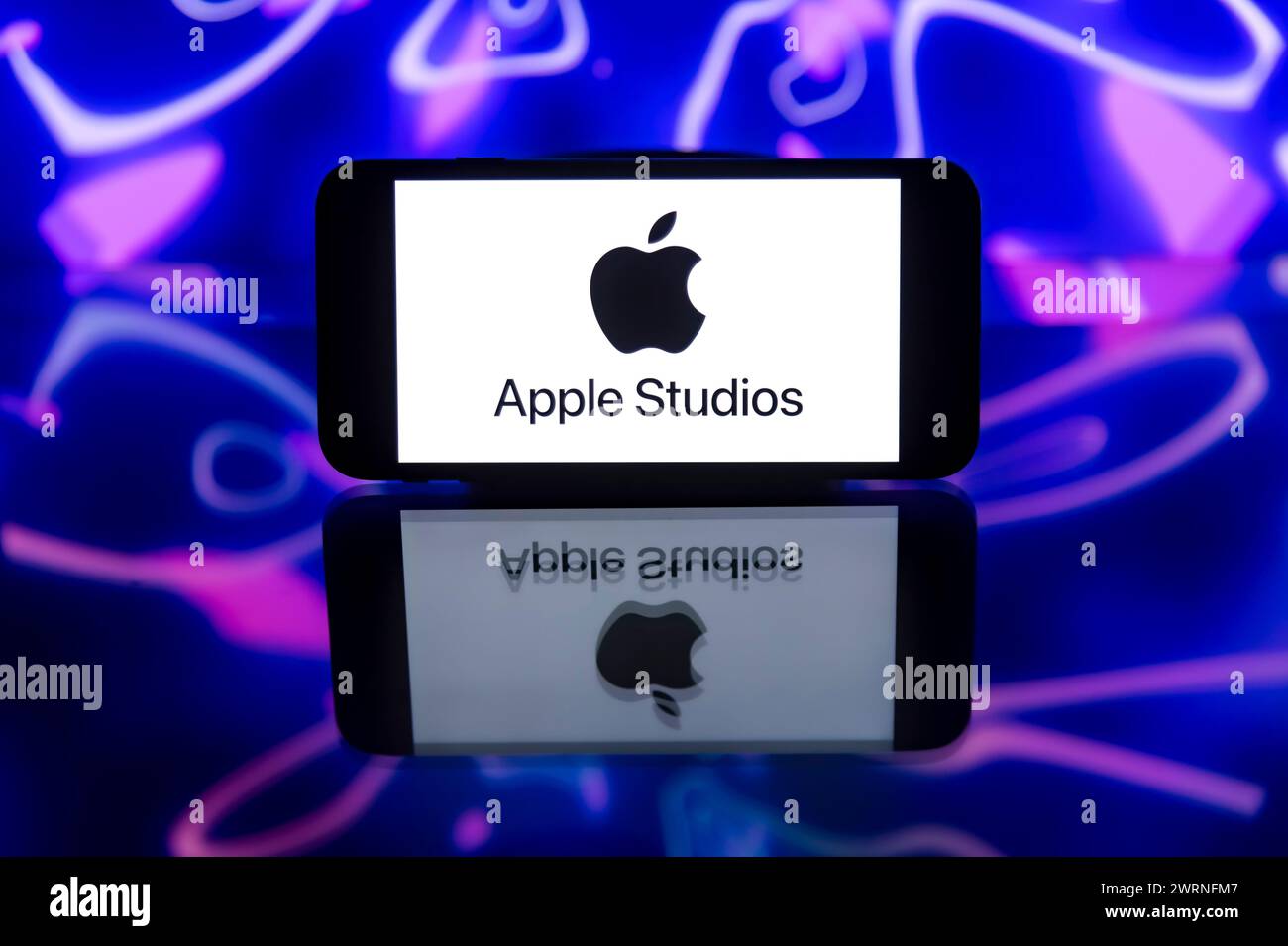 In this photo illustration, an Apple Studios logo is seen displayed on ...