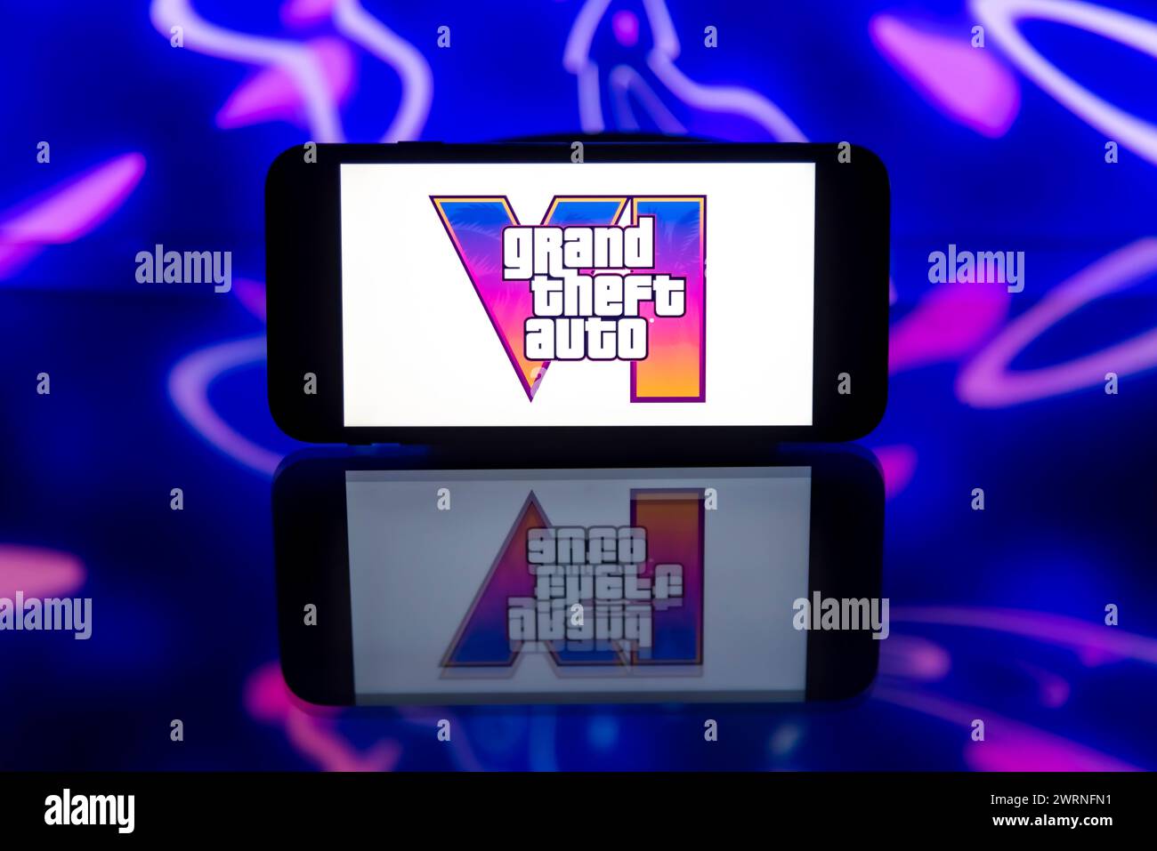 In this photo illustration, the Grand Theft Auto (GTA) logo is seen ...