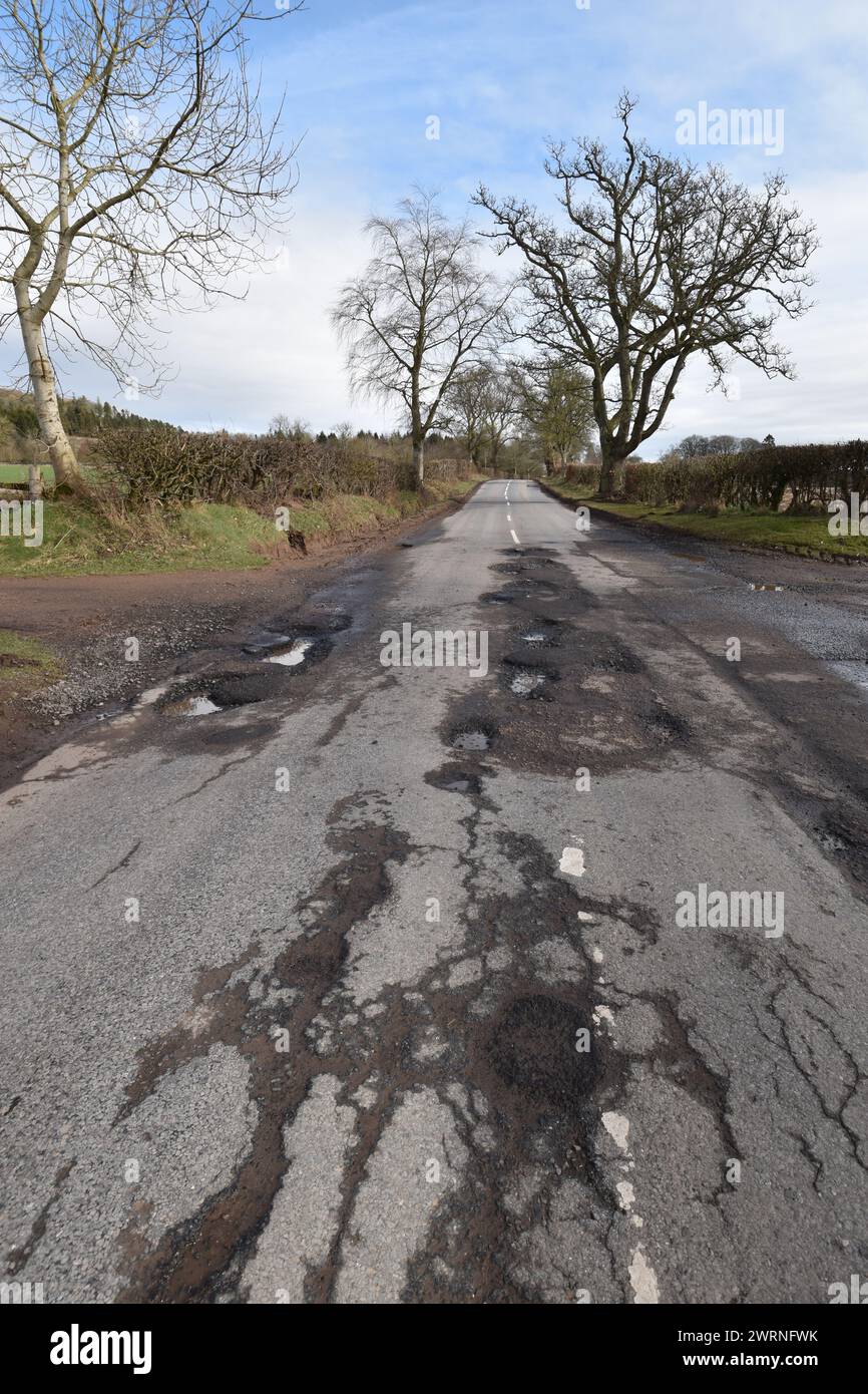 A wet winter has taken it toll on Scotland's roads. Here, a series of ...