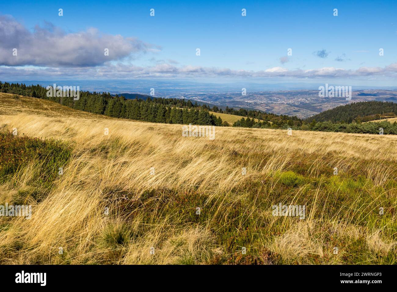 Panorama sur le parc naturel régional du Pilat depuis le chemin de ...
