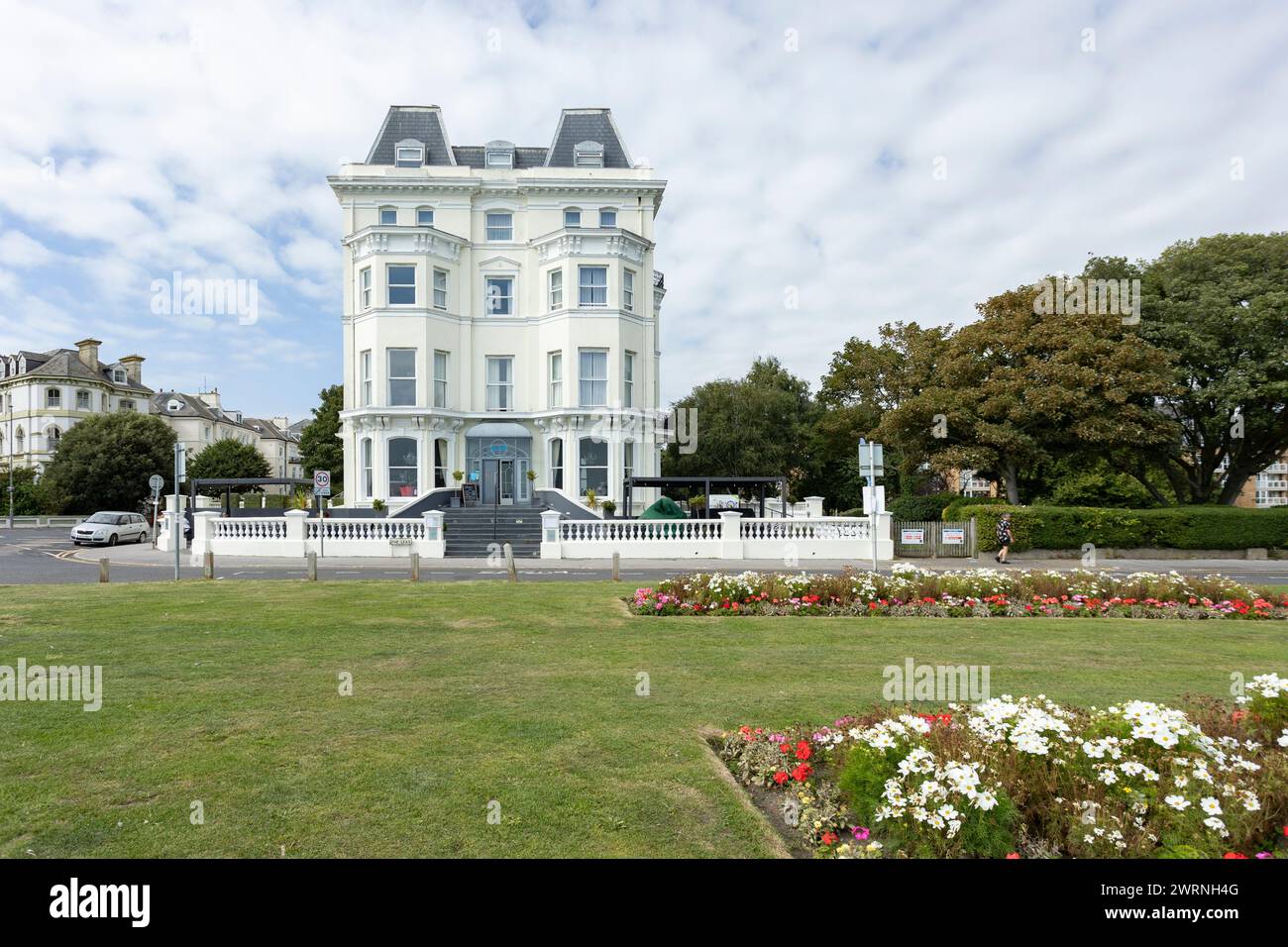 Folkestone, Kent ,uk August 1, 2023 Large Regency Building, holiday ...
