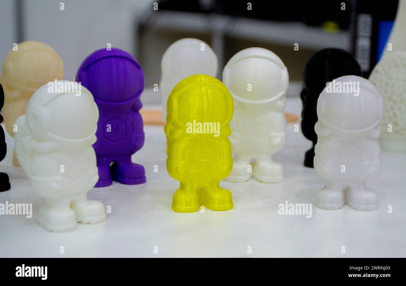 Art object model of astronaut printed on 3D printer. Toy created by 3D ...